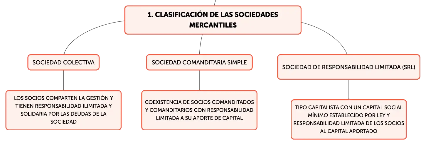 Clasificación y Características de las Sociedades Mercantiles | Algor Cards